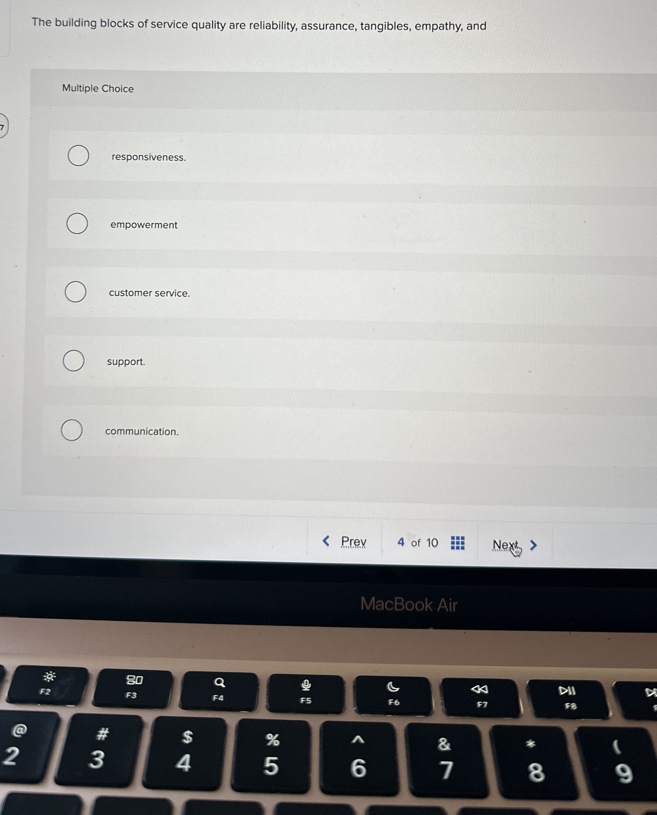 Solved The building blocks of service quality are | Chegg.com