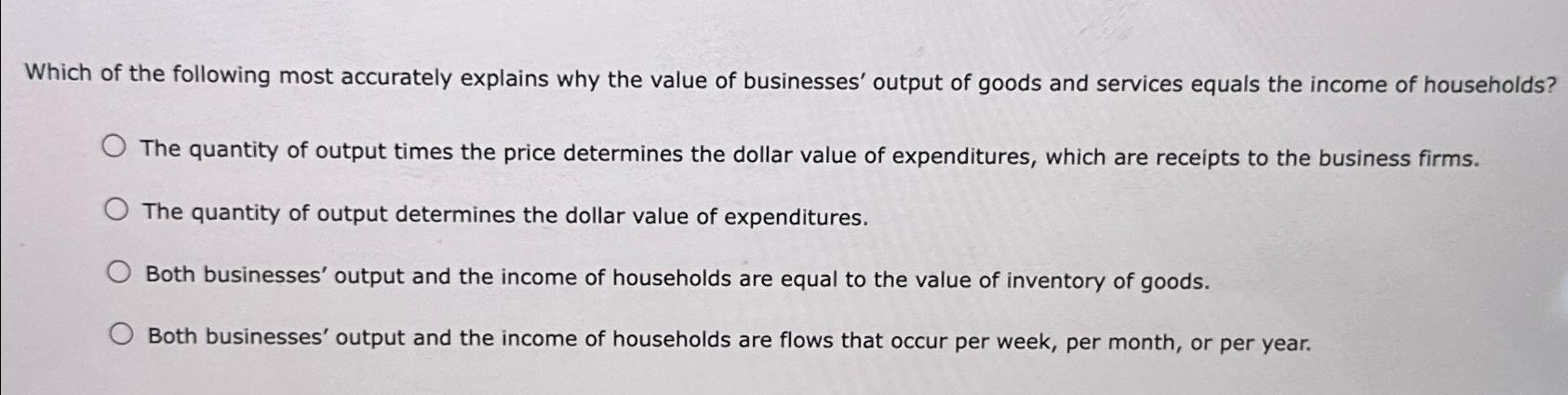 Solved Which of the following most accurately explains why | Chegg.com