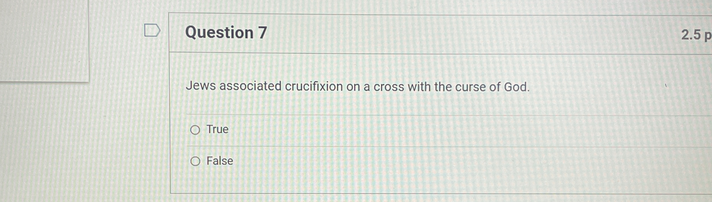 Solved Question 72.5pJews associated crucifixion on a cross | Chegg.com