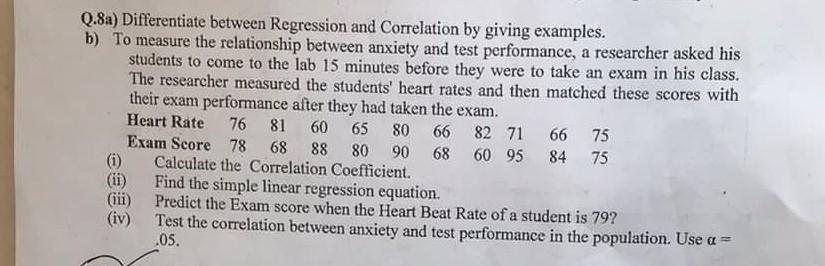 Solved Q.8a) Differentiate between Regression and | Chegg.com