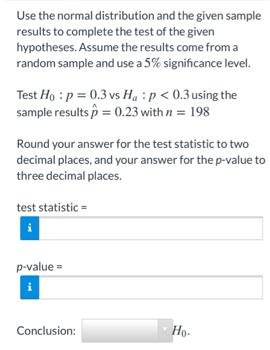 Solved Use the normal distribution and the given sample | Chegg.com