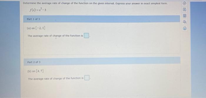 Solved Determine the average rate of change of the function | Chegg.com