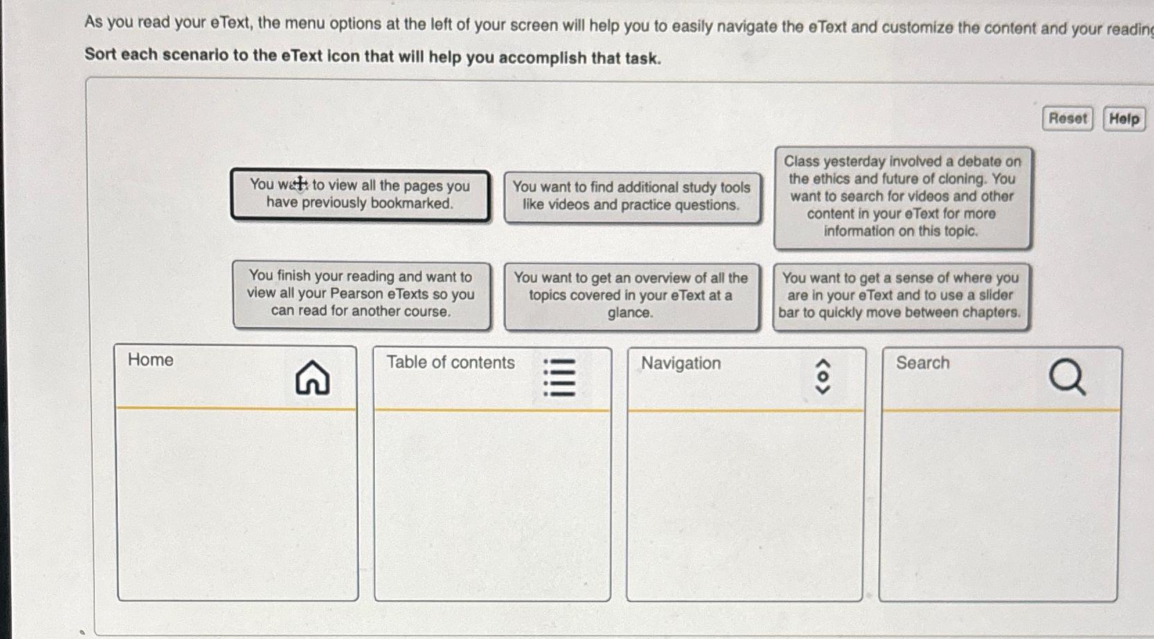 Solved As you read your eText, the menu options at the left | Chegg.com