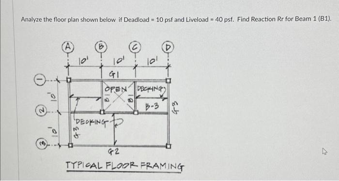 Solved Analyze the floor plan shown below if Deadload = 10 | Chegg.com