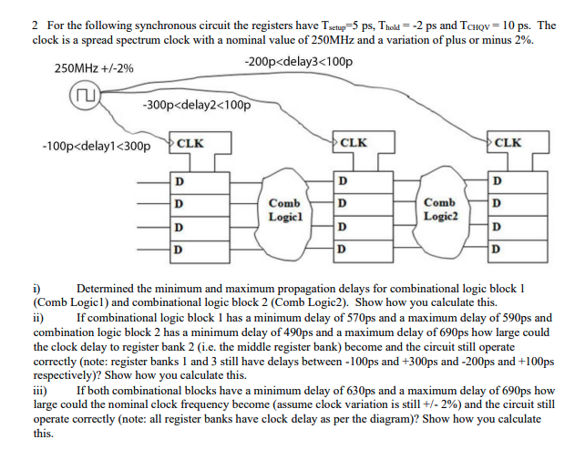 2 ﻿For the following synchronous circuit the | Chegg.com