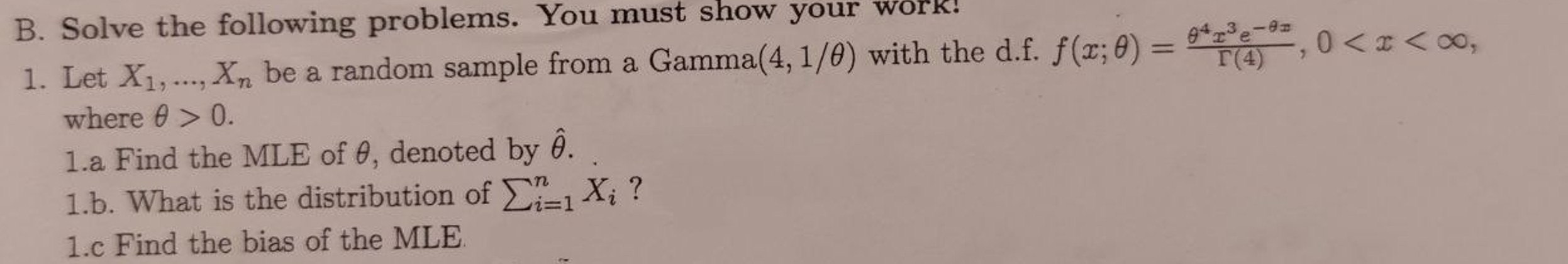 Solved B. ﻿Solve the following problems. You must show your | Chegg.com