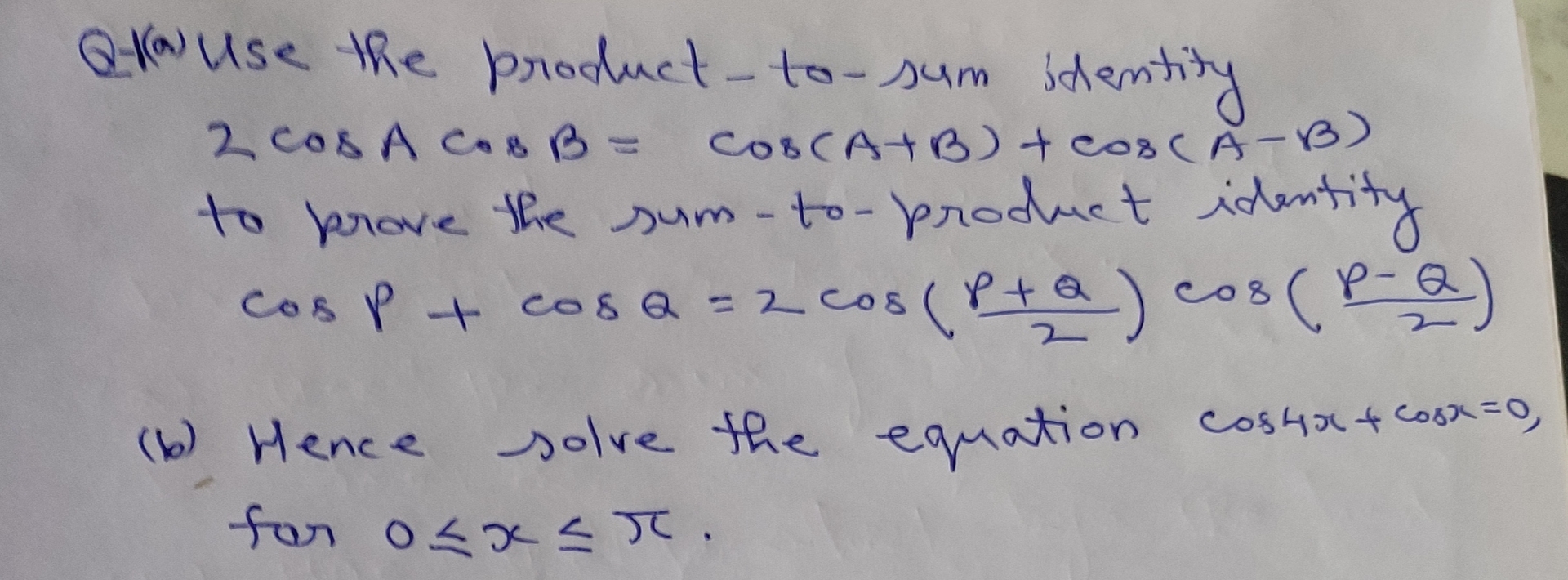 Solved Q-1(a) ﻿Use the product - ﻿to-sum | Chegg.com
