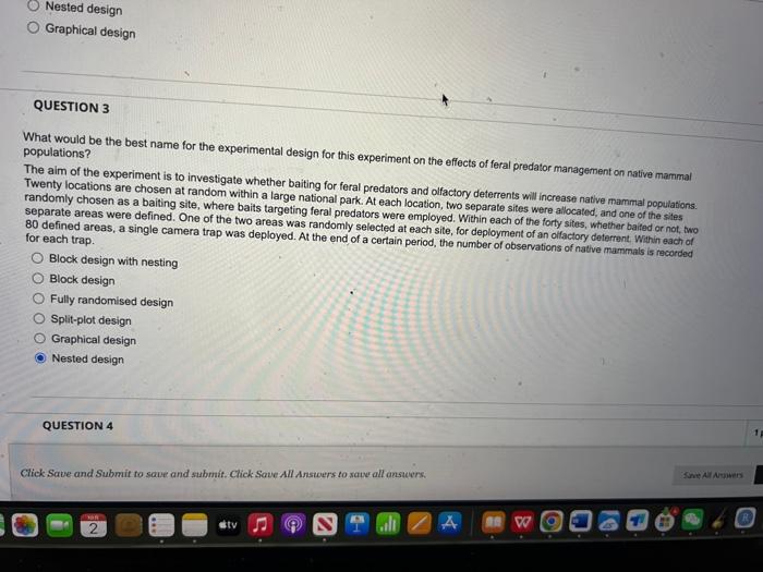 Solved Nested design Graphical design QUESTION 3 What would | Chegg.com