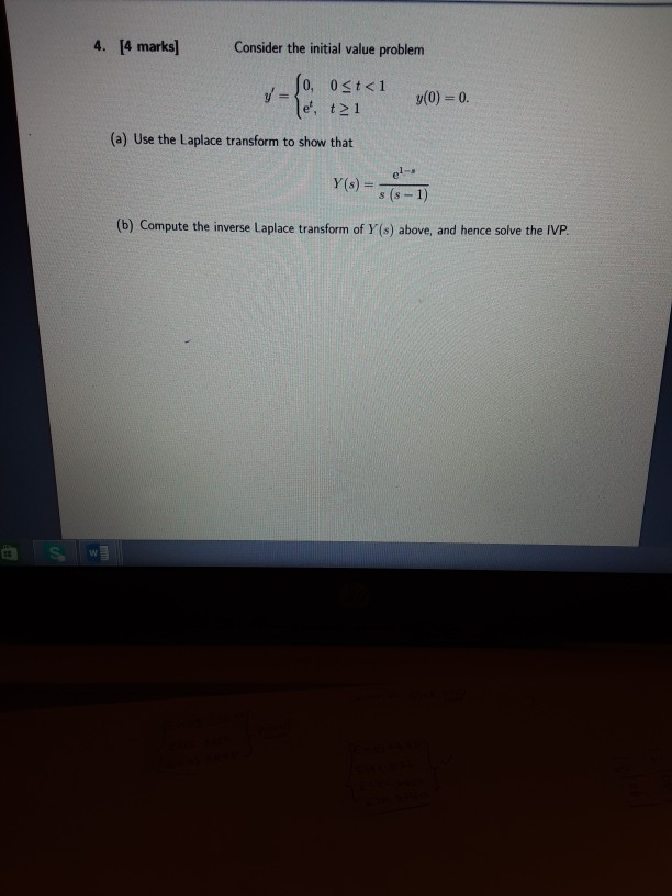 Solved 4. [4 marks] Consider the initial value problem y = | Chegg.com