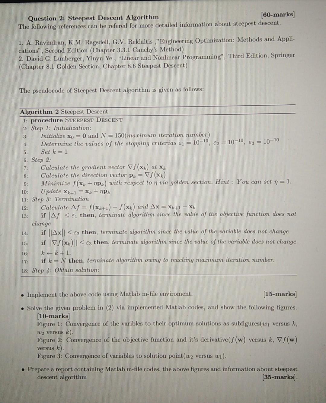 Solved 40 Marks Question 1 Golden Section Algorithm The