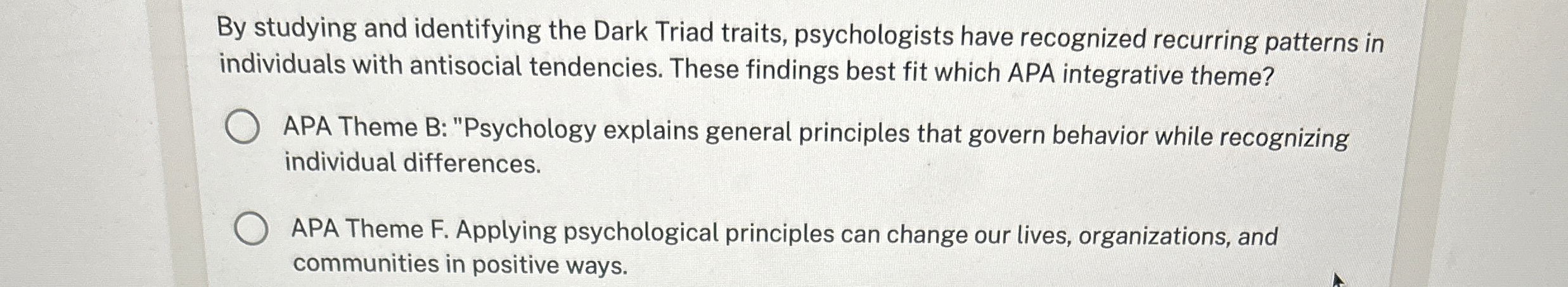 Solved By studying and identifying the Dark Triad traits, | Chegg.com
