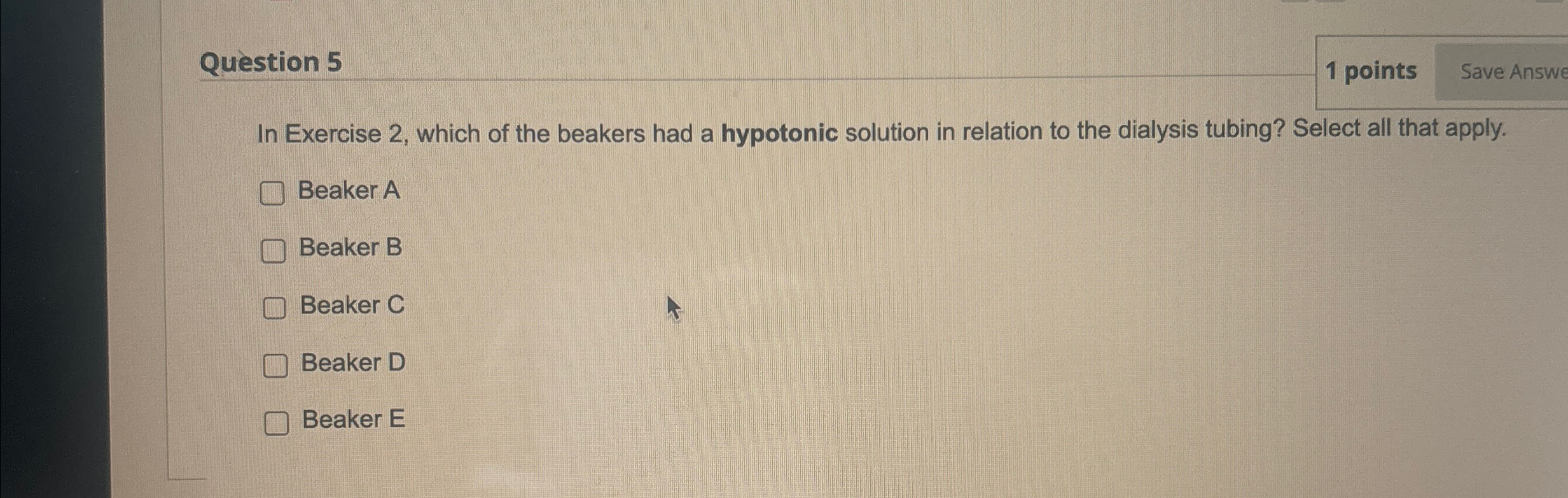 Solved Question 51 ﻿pointsSave AnsweIn Exercise 2, ﻿which of | Chegg.com