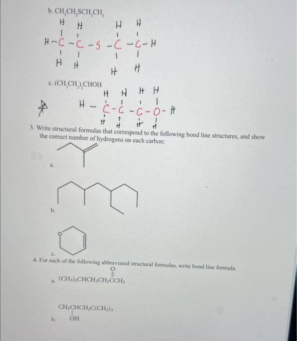 Solved c. (CH1CH2)2CHOH 3. Write structural formulas that | Chegg.com