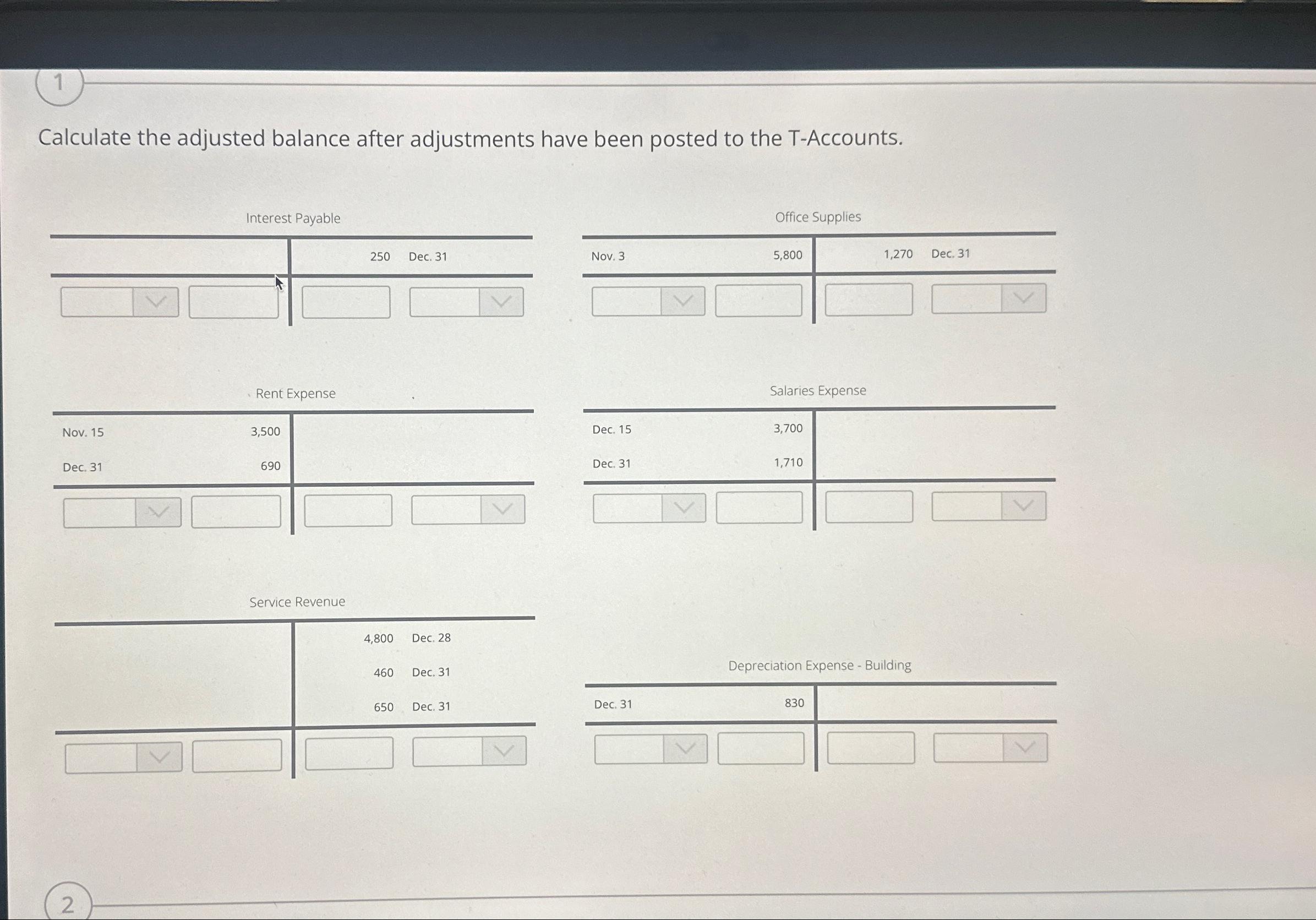 Solved (1)Calculate the adjusted balance after adjustments | Chegg.com