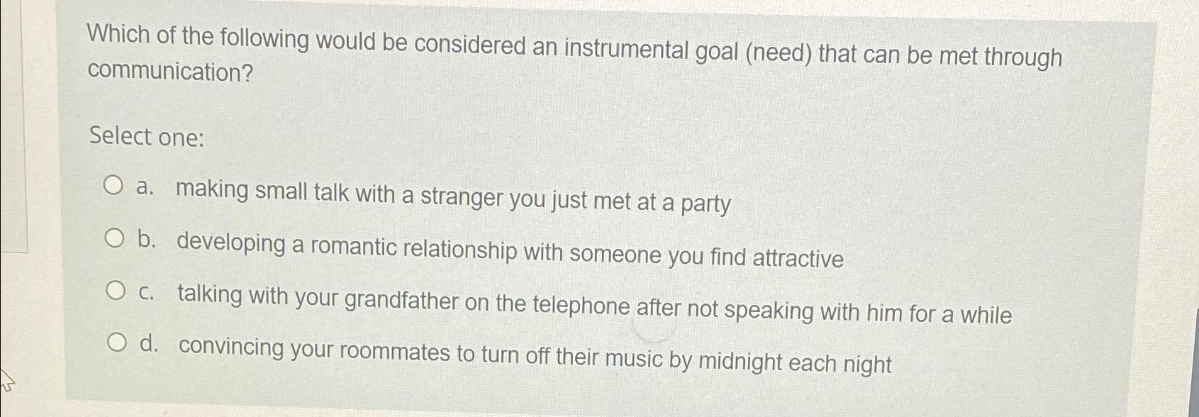 Solved Which of the following would be considered an | Chegg.com