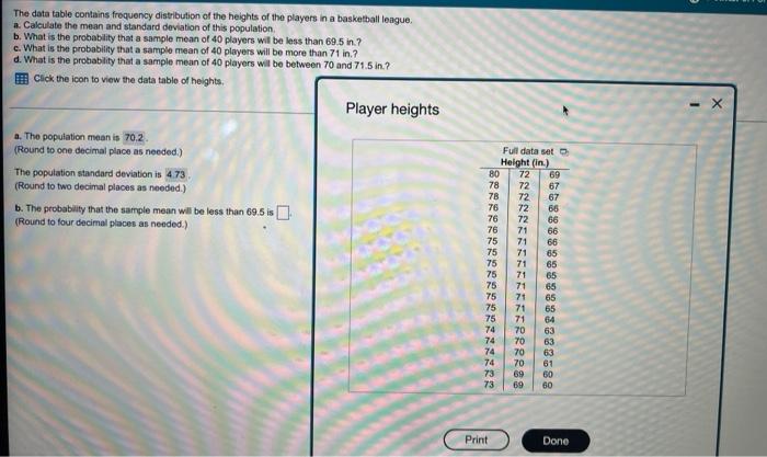 Solved Consider the 24 values shown in the table. Complete | Chegg.com