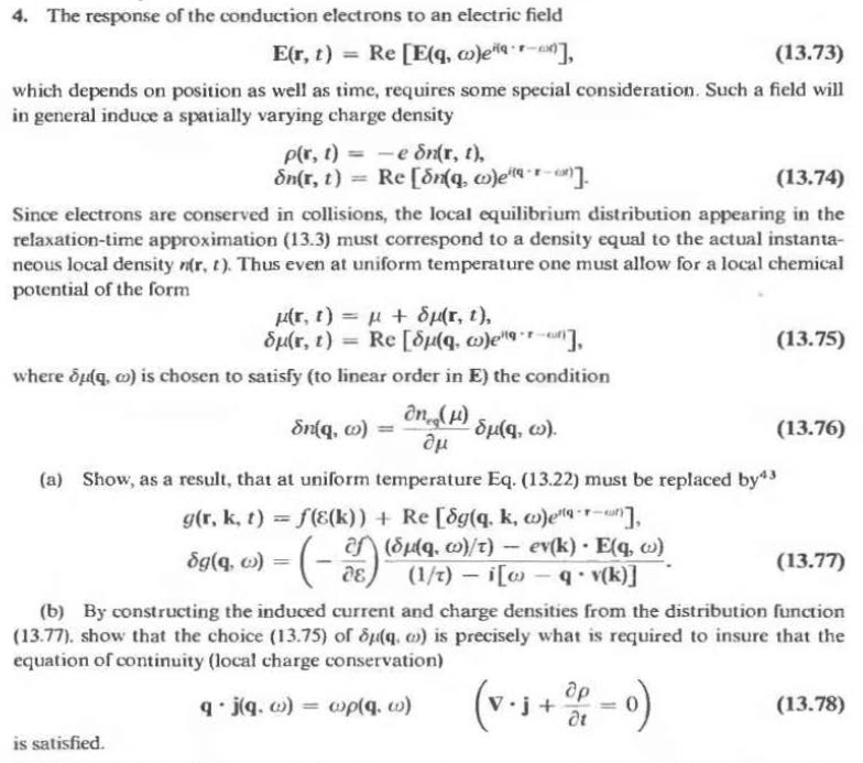 4. The response of the conduction electrons to an | Chegg.com