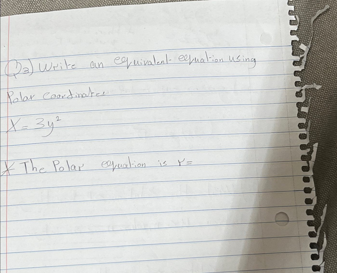 Solved Q)3 ﻿Write an equivalent equation usingPolar | Chegg.com