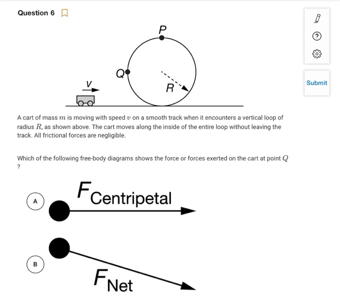 Solved Question 6 Submit A cart of mass m is moving with | Chegg.com