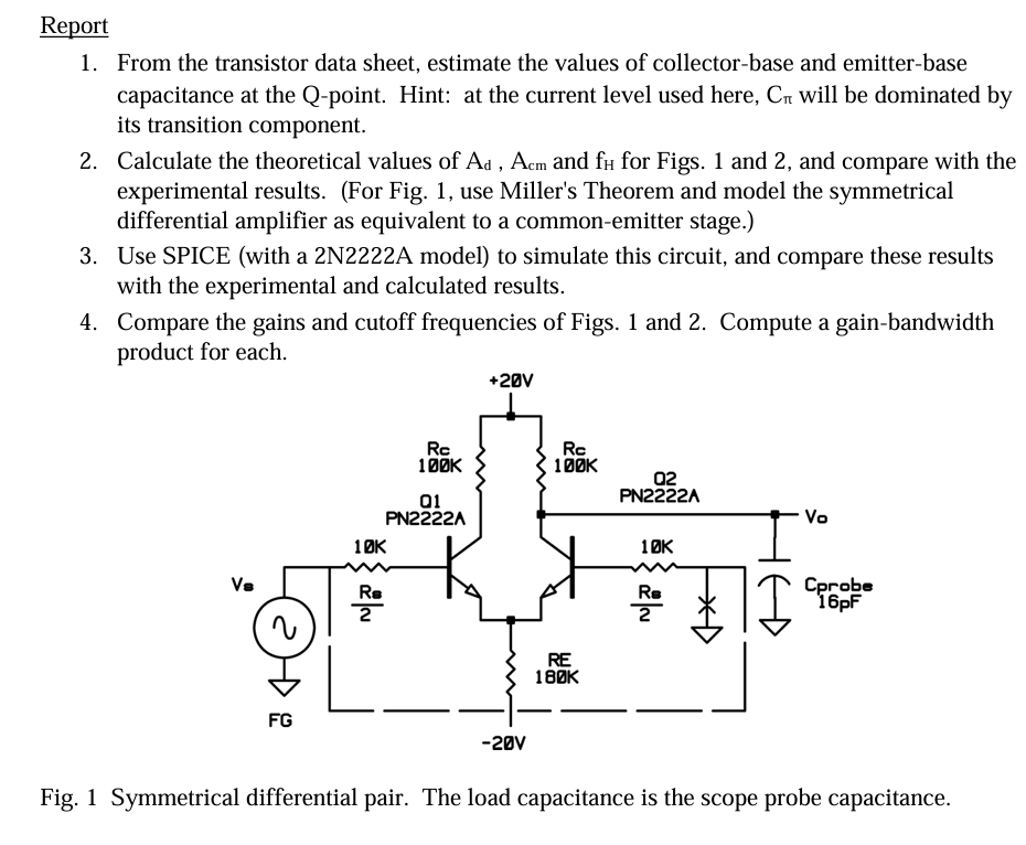 Solved ReportFrom the transistor data sheet, estimate the | Chegg.com