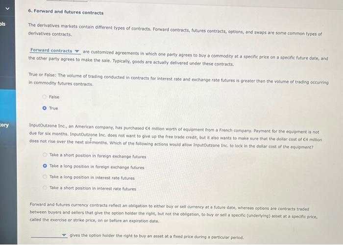 Solved 6. Forward and futures contracts The derivatives | Chegg.com