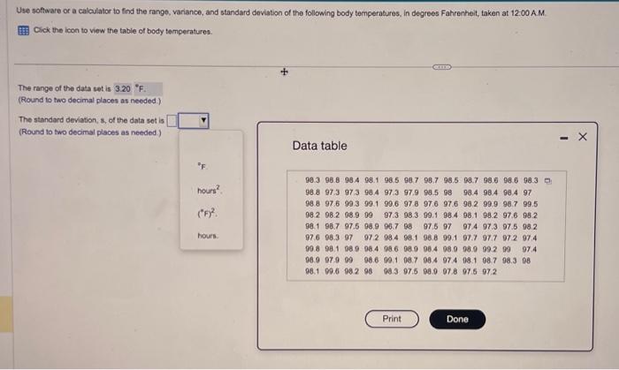 Solved Use software of a calaulator to find the range, | Chegg.com