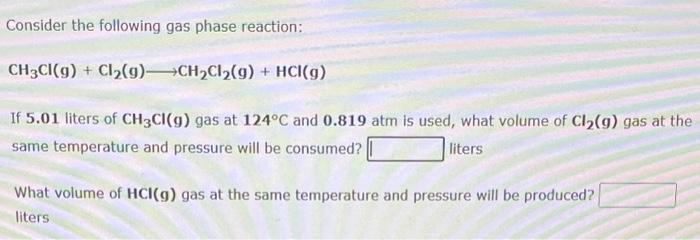 Solved Consider the following gas phase reaction: | Chegg.com