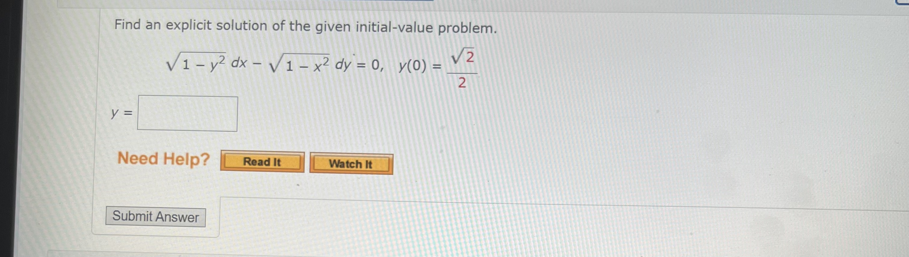 Solved Find an explicit solution of the given initial-value | Chegg.com