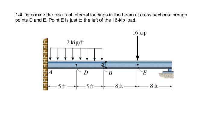 Solved 1-4 Determine the resultant internal loadings in the | Chegg.com