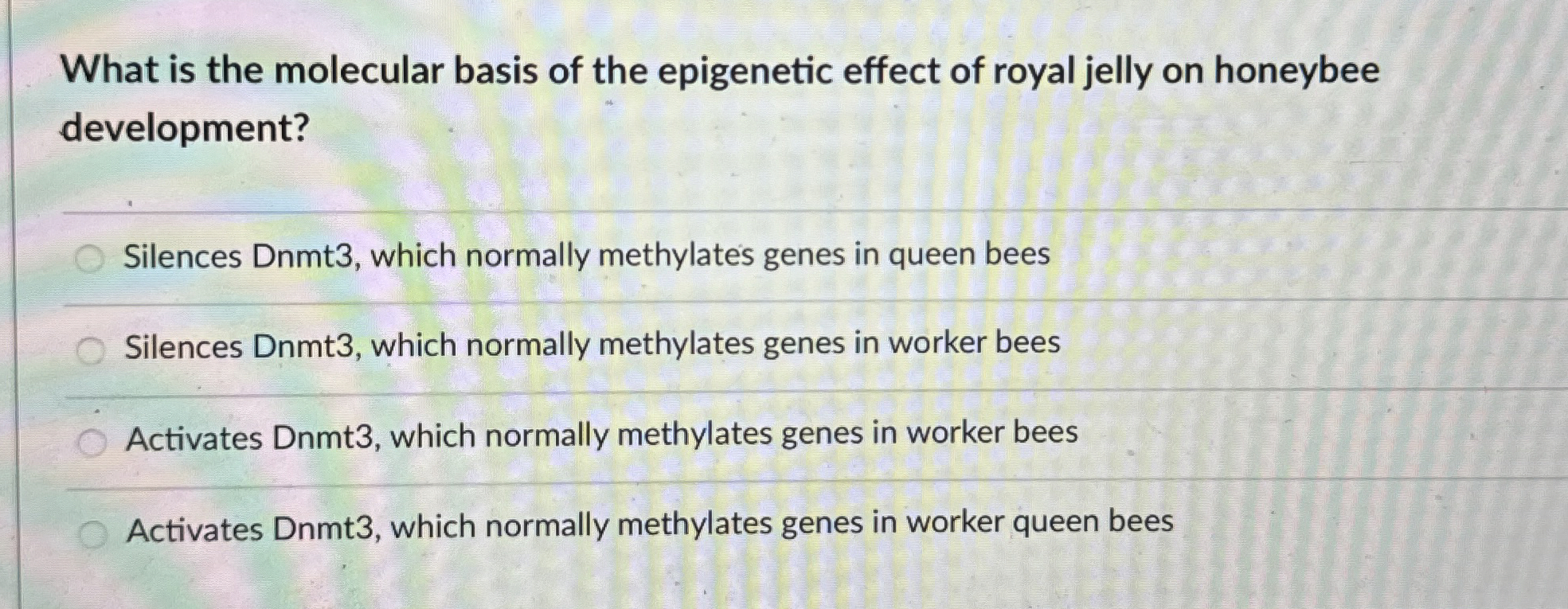 Solved What is the molecular basis of the epigenetic effect | Chegg.com
