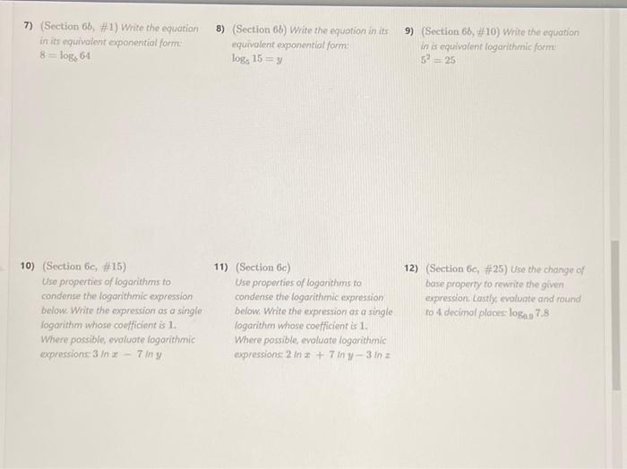Solved how do I solve 7-12 how do I solve these problems | Chegg.com