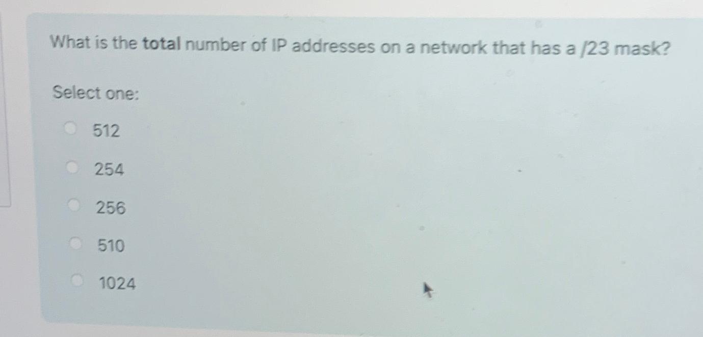 Solved What is the total number of IP addresses on a network | Chegg.com