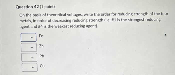Solved On the basis of theoretical voltages, write the order | Chegg.com