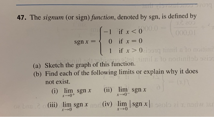 Solved H ota 47. The signum (or sign) function, denoted by | Chegg.com