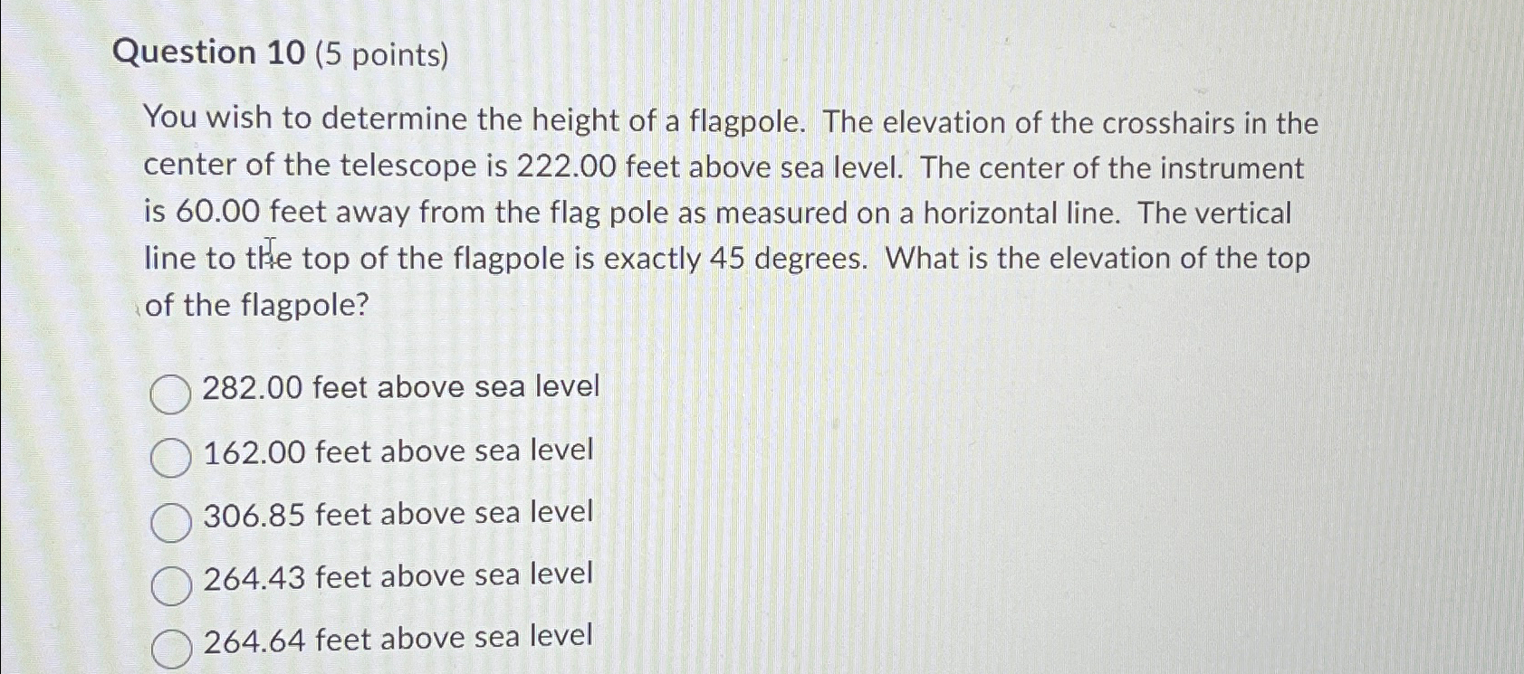 Solved Question 10 (5 ﻿points)You wish to determine the | Chegg.com