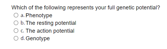 Solved Which of the following represents your full genetic | Chegg.com