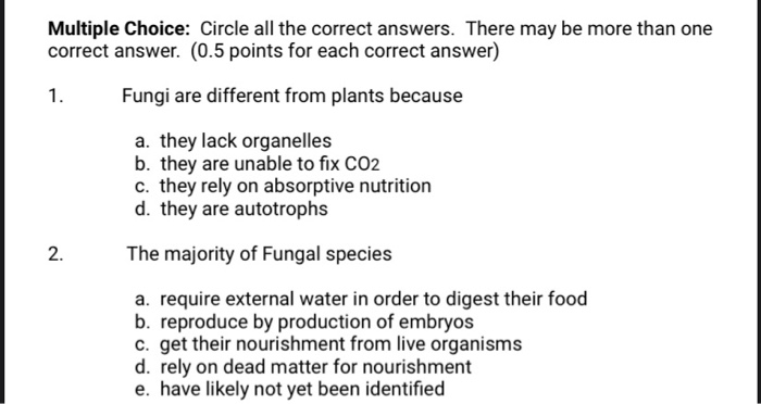 Solved Multiple Choice: Circle all the correct answers. | Chegg.com