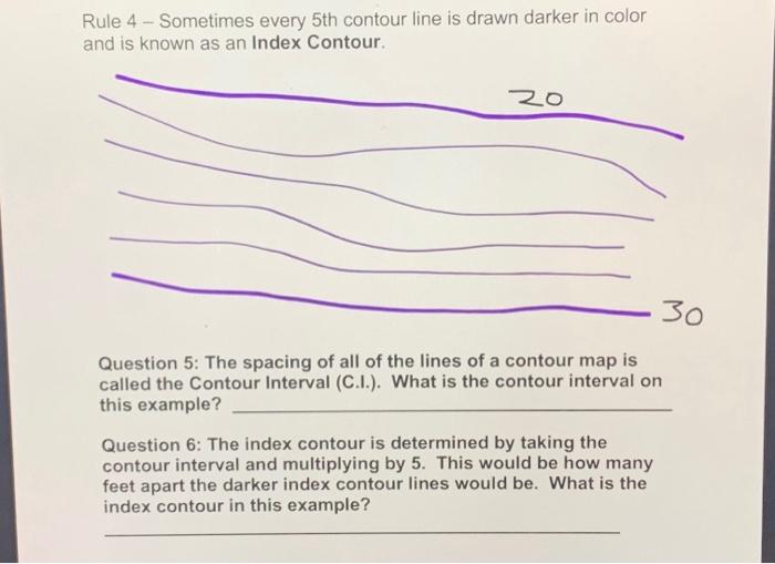 Solved Rule 4 - Sometimes every 5 th contour line is drawn | Chegg.com