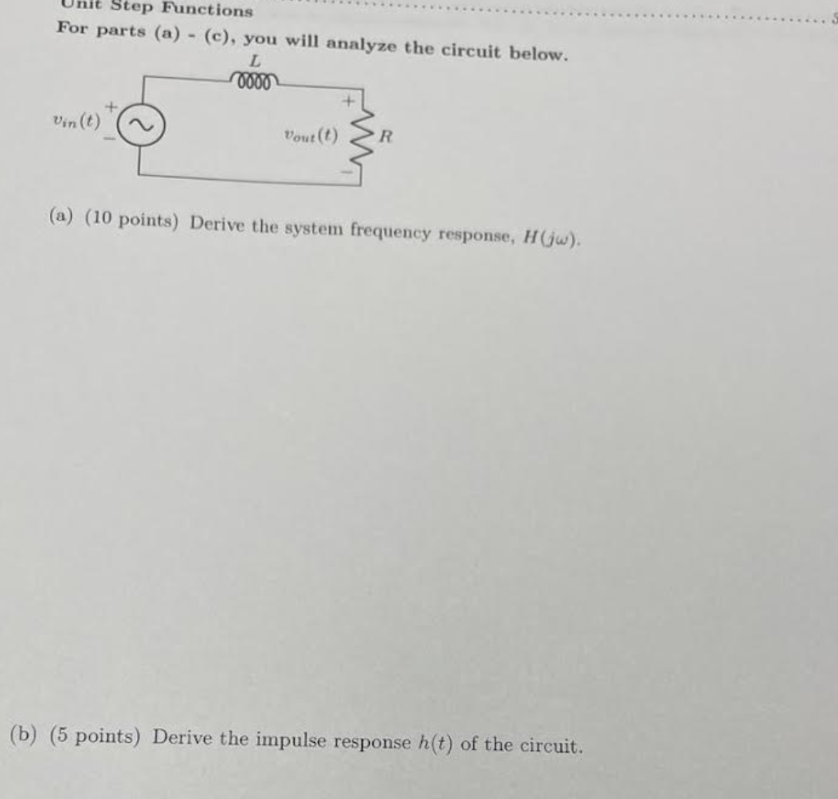 Solved Unit Step FunctionsFor parts (a) - (c), ﻿you will | Chegg.com