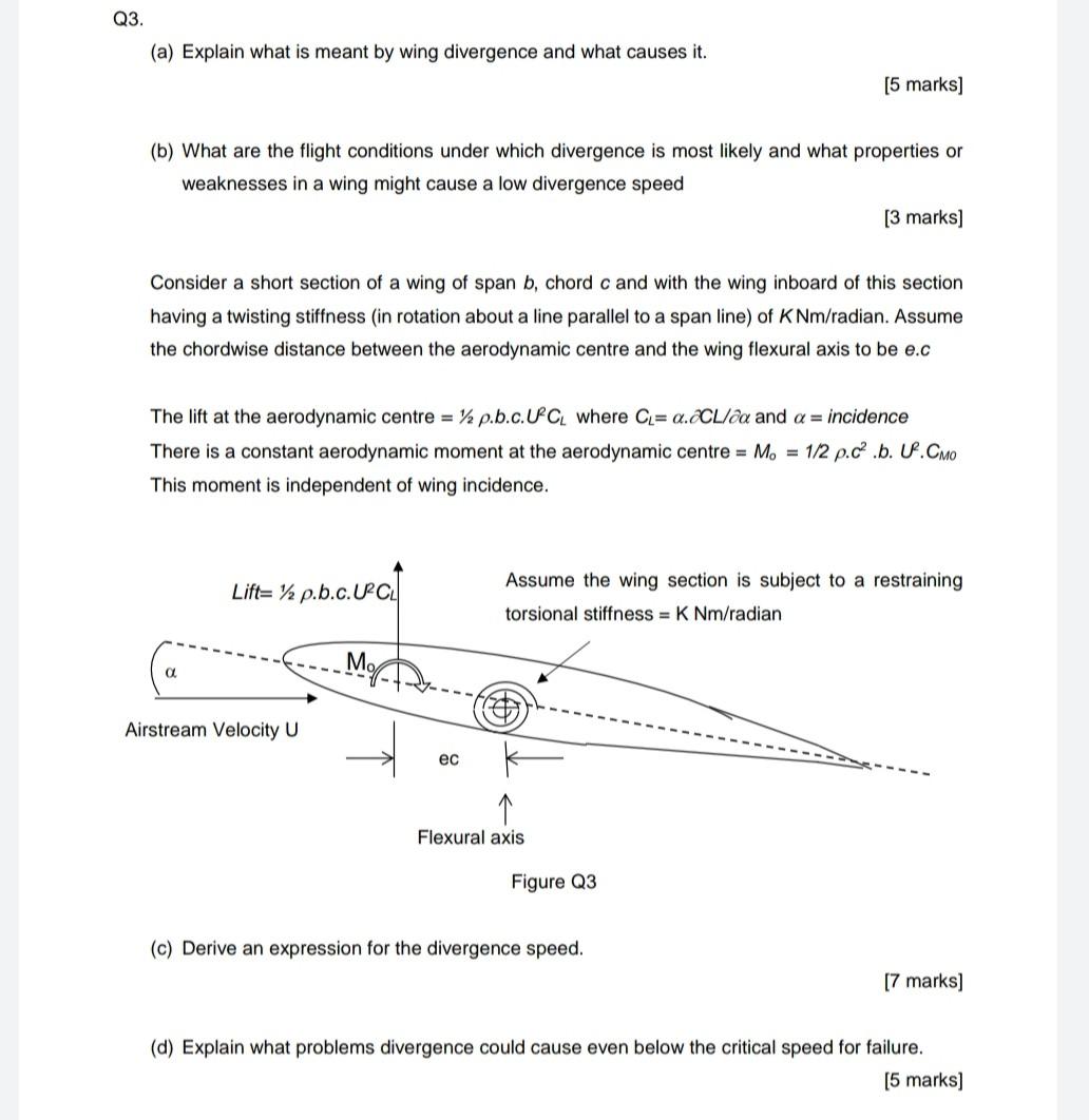 Solved Q3. (a) Explain what is meant by wing divergence and | Chegg.com