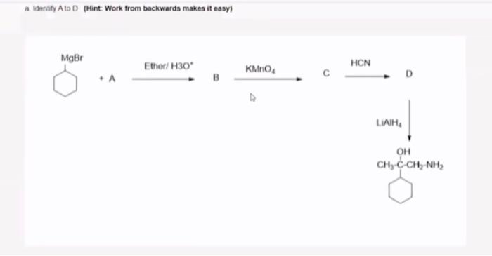 Solved a. Identify A to D (Hint: Work from backwards makes | Chegg.com
