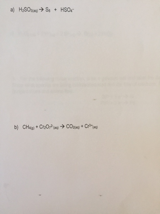 Solved For the following reactions:i) Balance the redox | Chegg.com