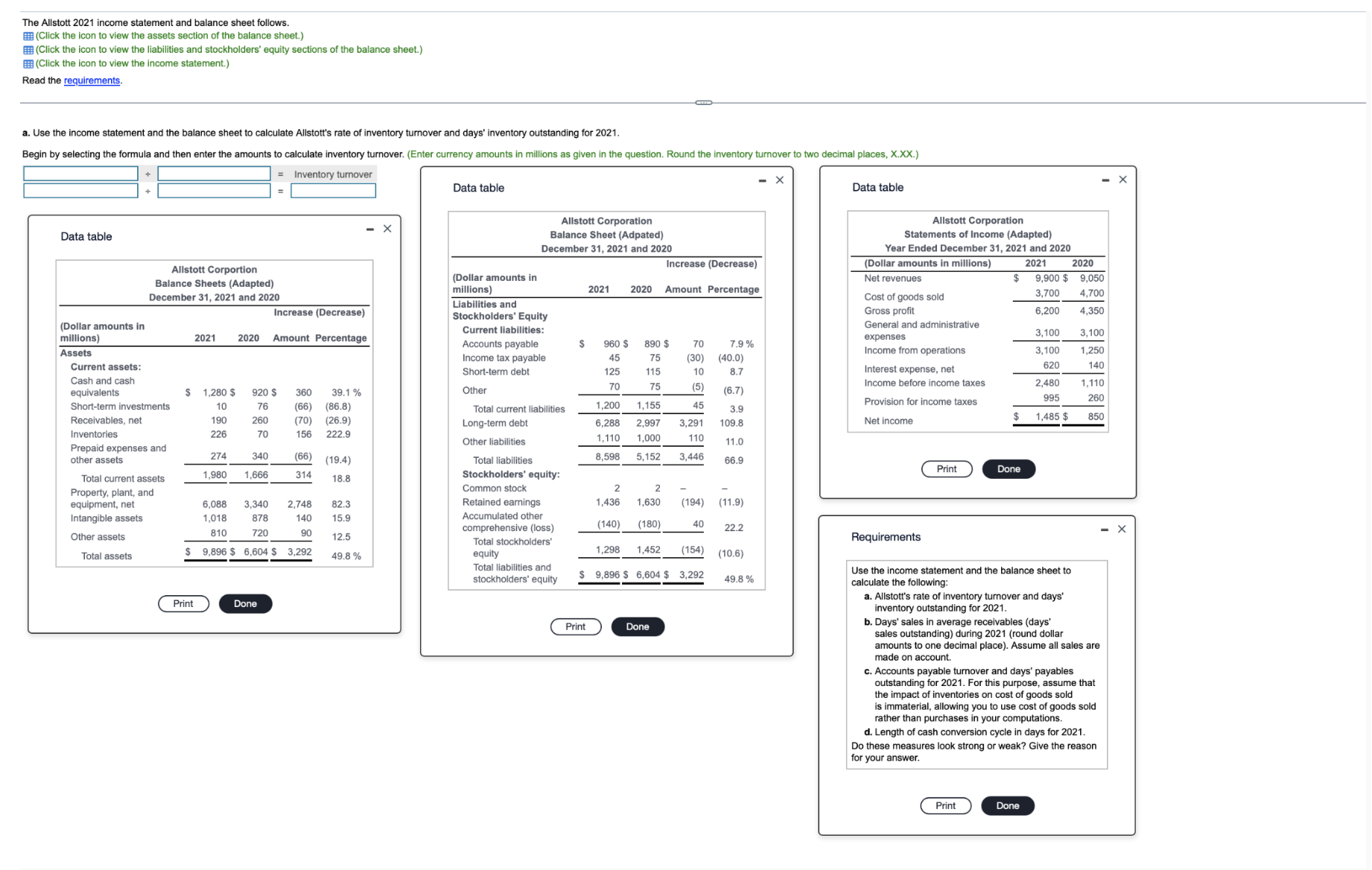 Solved Please complete all the requirements and show your | Chegg.com