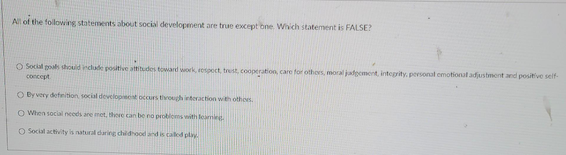 Solved All of the following statements about empathy are | Chegg.com