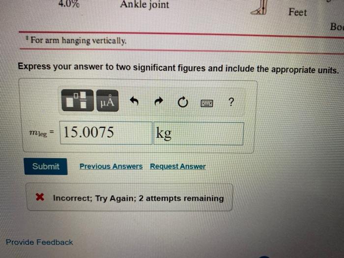 Solved Part A Assume that the proportions of a 87-kg person | Chegg.com
