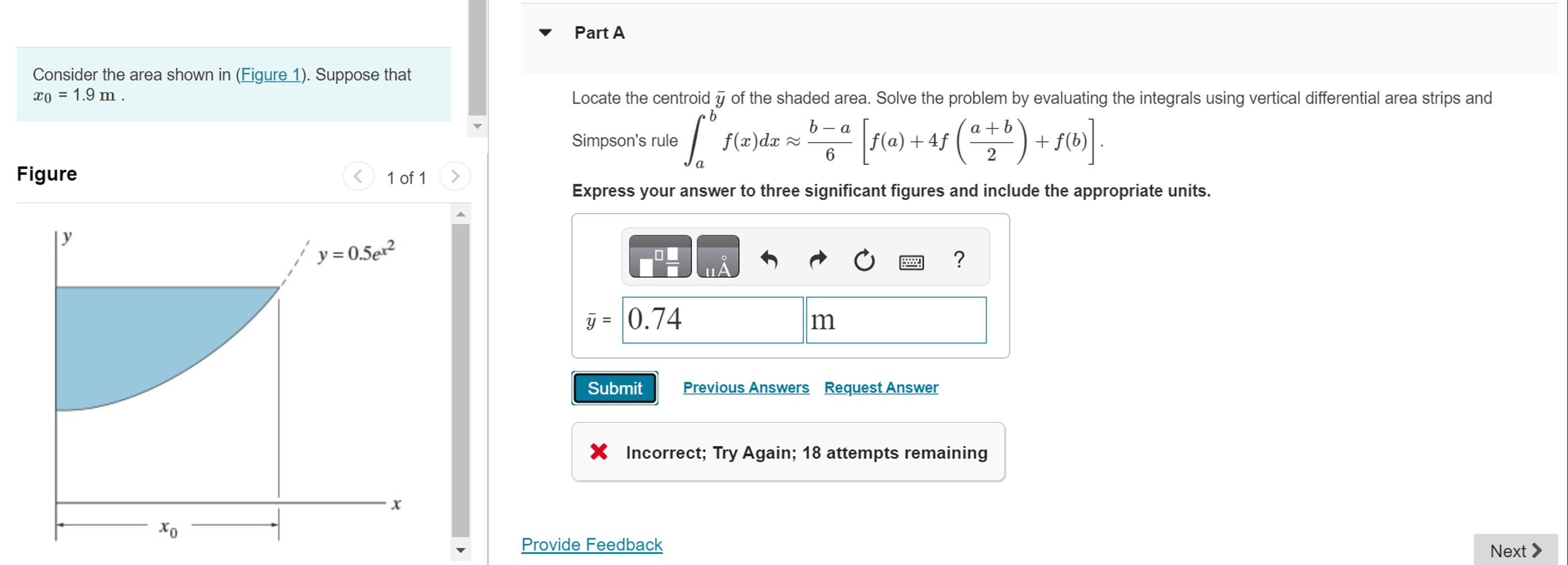 Solved Locate the centroid y¯ ﻿of the shaded area. Solve | Chegg.com