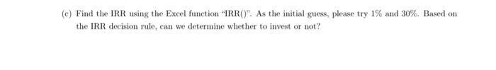 Solved 3. NPV and IRR Consider a project with the following | Chegg.com