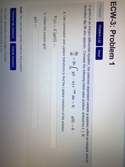 Solved ECW-3: Problem 1 Previous Next (1 point) In an | Chegg.com