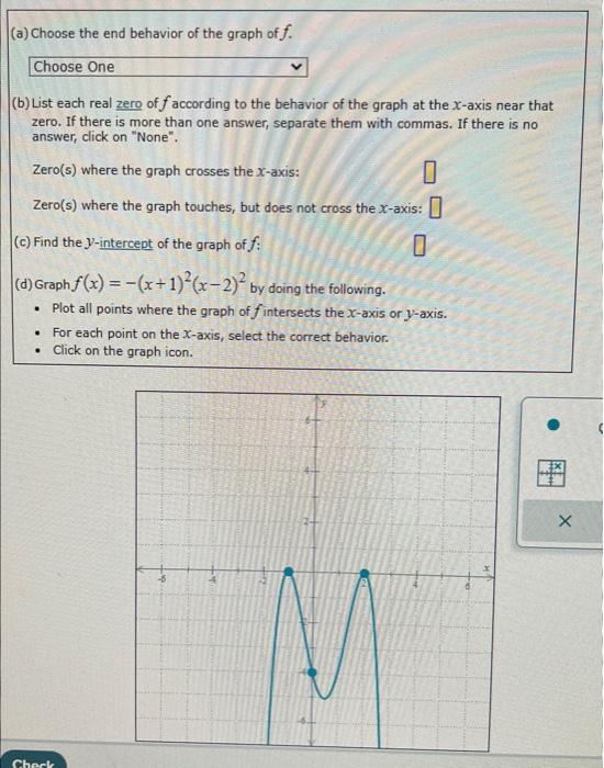 Solved (a) Choose the end behavior of the graph of f. (b) | Chegg.com