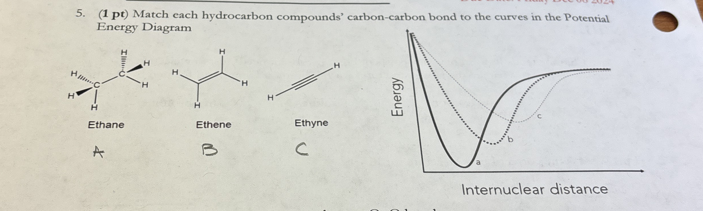Solved (1 ﻿pt) ﻿Match each hydrocarbon compounds' | Chegg.com